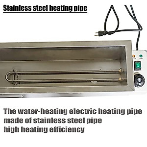 HQHAOTWU 6-Pan Electric Food Warmer Commercial Bain Marie Buffet Stainless Steel Soup Warmer Food Container Single-Row Pans for Catering Restaurant Canteen 7″×6.4″×6″ Pans