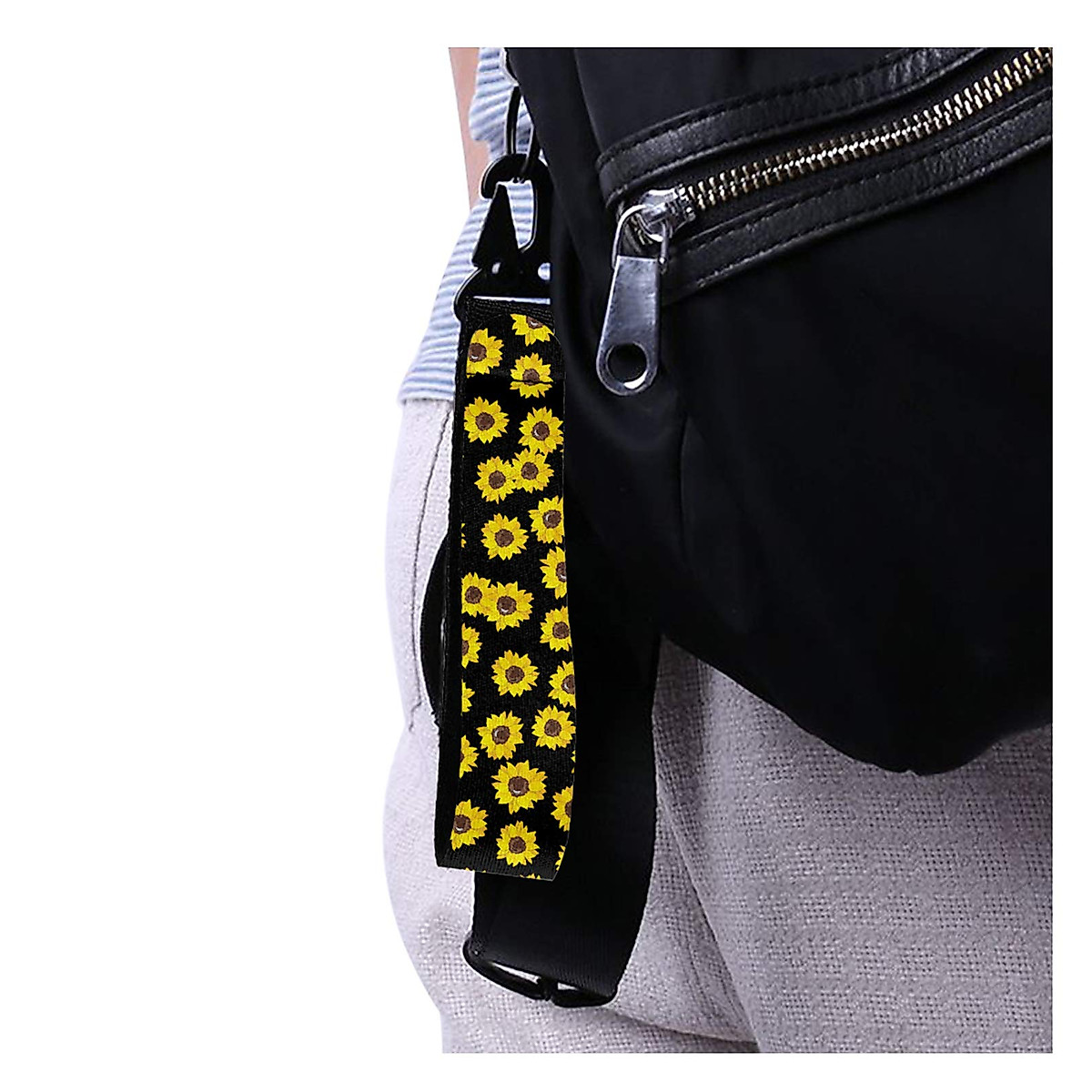 SEANATIVE Auto Decorative Keys Chain with Metal Ring,Cute Animal Corgi Hand Wrist Lanyard Long Keychain Holder