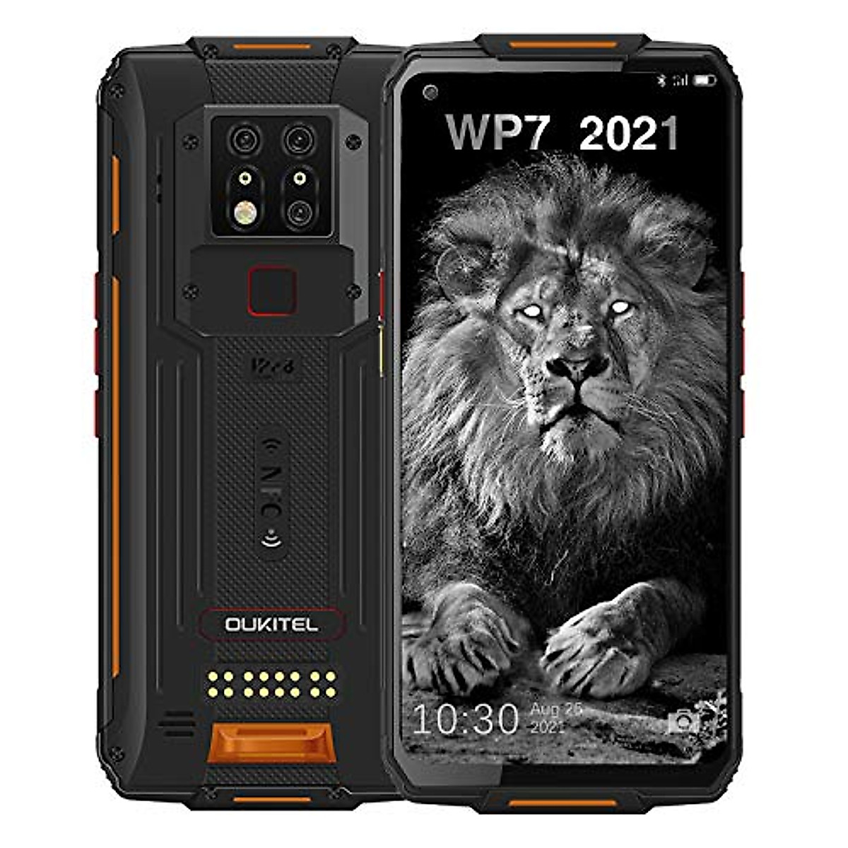 OUKITEL WP7 Rugged Smartphone,Night Vision Camera 6GB + 128GB Helio P90 Waterproof Unlocked Android 10 Cell Phone 6.53'' FHD+ Global 4G LTE Dual SIM, IP68 Triple Cameras NFC Cellphone