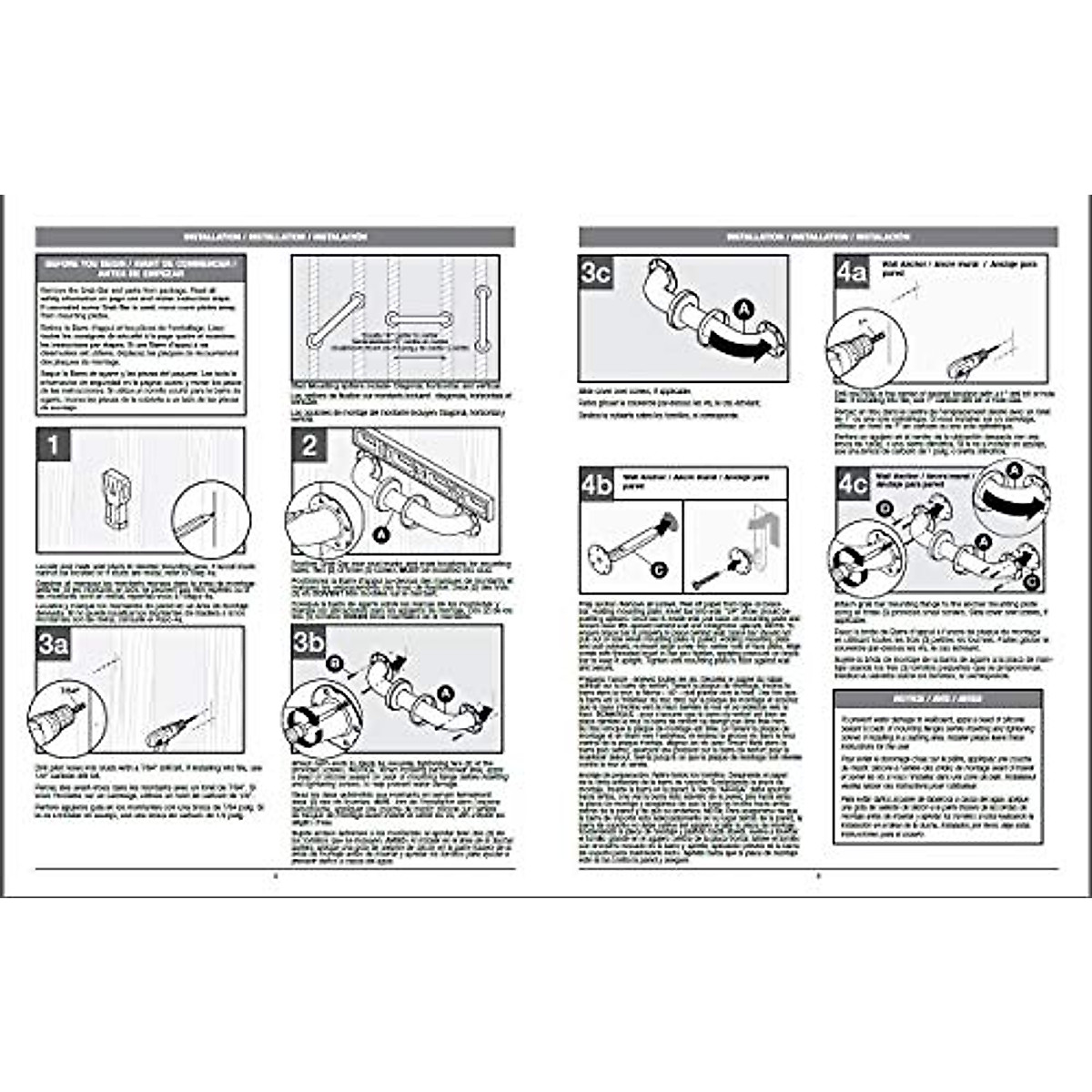 Franklin Brass 5636 1-1/2-Inch x 36-Inch Concealed Mount Safety Bath and Shower Grab Bar, Stainless Steel
