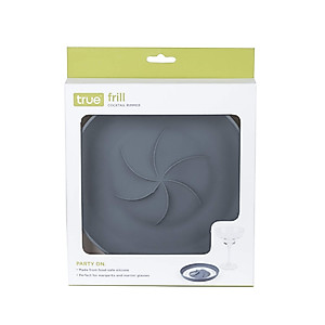 True Frill Cocktail Rimmer, Gray, Dishwasher Safe Food Grade Silicone, Glass Rimmer, Bar Tools