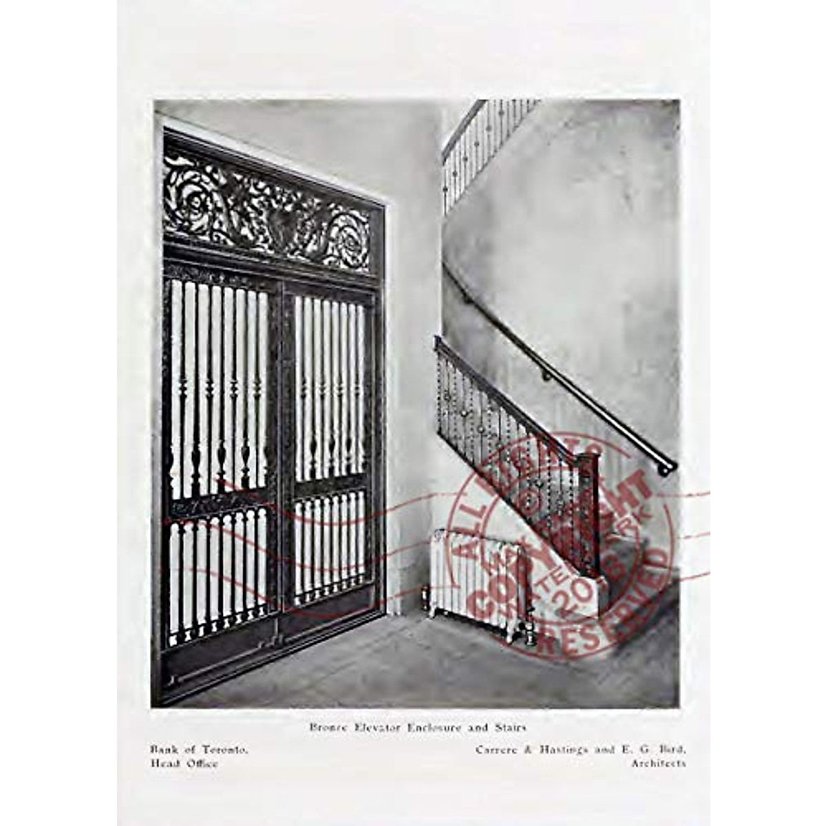 Architectural Bronze and Iron Works, Toronto (Canada) Bulletin 2000, December 1913 by Canadian Allis-Chalmers Limited, Toronto (REPLICA Trade Samples Catalog, Archtiect's metal designs, Building Ornament, facads, casings, doors, porticos, windows, etc, of