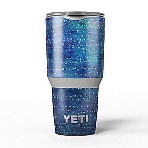 Design Skinz The Grungy Blue Green Stars Surface - Skin Decal Vinyl Wrap Kit Compatible with The Yeti Rambler Cooler Tumbler Cups