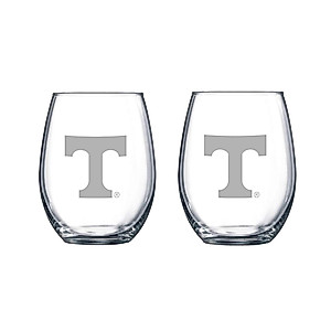 RFSJ Etched Satin Frost Logo Wine or Beverage Glass Set of 2 (Tennessee)