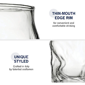 Bormioli Rocco Sorgente Double Old Fashioned Glasses, Set of 4,14.25 ounces