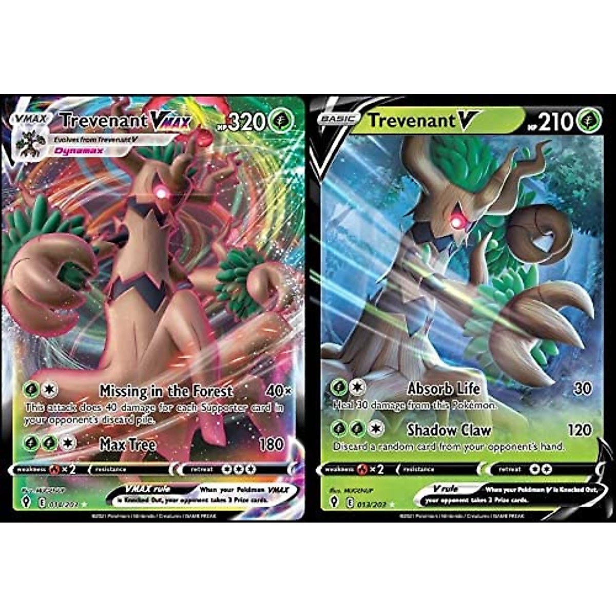 Trevenant V & Vmax Card Lot - 014/203 Evolving Skies - Ultra Rare 2 Card Lot