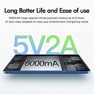DUODUOGO Tablet 2 in 1, 10.1 inch Android Tablet, 8GB RAM +64GB ROM(1TB Expand), GMS Certificated Wi-Fi Tablets, Octa-Core Processor, Games, Bluetooth, 1920x1200 IPS HD Display, DGO-S9 (Blue)