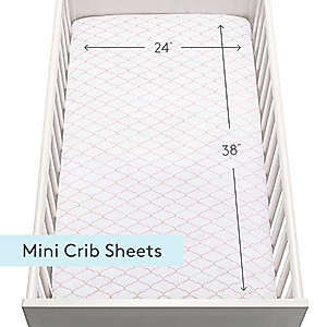 Newton Baby Organic Fitted Crib Sheets (2-Pack) - 100% Breathable and Ultra-Soft, 100% Organic Muslin Cotton, Sunrise Pink + White, Fits All Standard Cribs