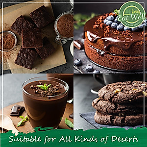 Eat Well Premium Unsweetened Cacao Powder - 32 oz | Dutch Processed Cocoa Powder | Pure Dark Chocolate Powder for Baking & Drinking | 100% Natural Unsweetened Powdered Cocoa | Raw & Vegan Friendly