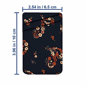 Diascia Pack of 2 - Cellphone Stick on Leather Cardholder ( Pretty Boho Floral Paisley Pattern Pattern ) ID Credit Card Pouch Wallet Pocket Sleeve