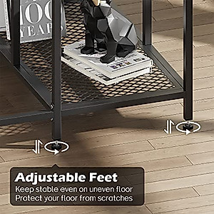 SUPERJARE L Shaped Desk with Power Outlets, Computer Desk with Drawers & Shelves, Corner Desk Gaming Desk Home Office Desk, Black