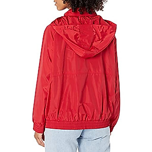 Calvin Klein Women's Lightweight Water Resistant Everyday Windbreaker, Crimson, Medium