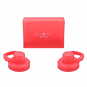 IRON °FLASK Spout Lid for Wide Mouth, Insulated Sports Water Bottles, Chug Lid, BPA Free 2 Lids (Fuchsia)