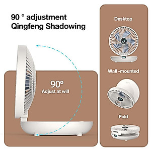 Foldable Air Circulation Fan, Portable Mini Fan, Household Dual-use Kitchen Fan, Wall-mounted desktop fan, Table Air Circulator Fan, Personal Fan, Ultra Quiet Small Table Fan, Office Desk fan (White)