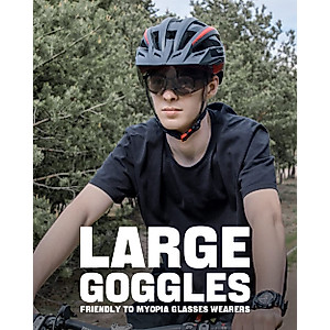 VICTGOAL Bike Helmet for Men Women with Led Light Detachable Magnetic Goggles Removable Sun Visor Mountain & Road Bicycle Helmets Adjustable Size Adult Cycling Helmets (L: 57-61 cm, Blue)