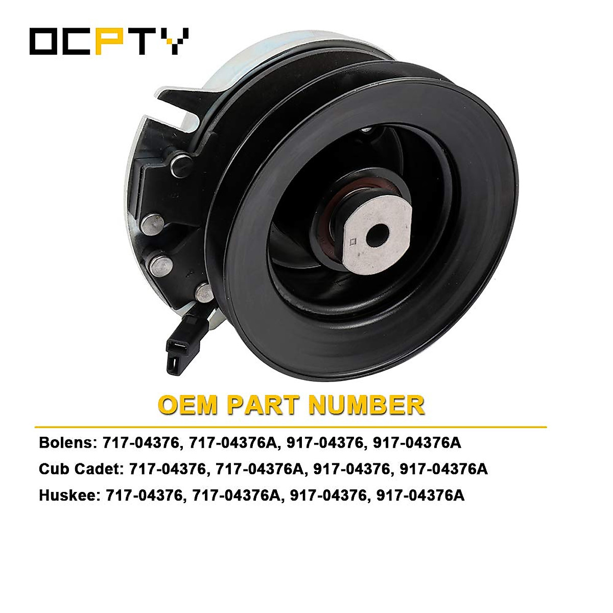 OCPTY Electric PTO Clutch 717-04376 Fit for Bolens for Cub Cadet for Huskee for MTD for Sears Craftsman for Troy Bilt for White Outdoor: 717-04376, 717-04376A, 917-04376, 917-04376A