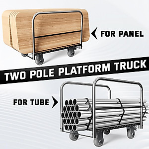 Panel Cart, Heavy Duty Flatbed Cart with Handlebar and 5In Caster 2000LBS Weight Capacity Lumber Drywall Mattress Cart Transport Heavy Loads with Ease and Efficiency 2PCS Straps for Platform Truck