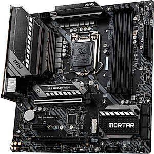 MSI MAG B460M Mortar Gaming Motherboard (mATX, 10th Gen Intel Core, LGA 1200 Socket, DDR4, CFX, Dual M.2 Slots, USB 3.2 Gen 1, 2.5G LAN, DP/HDMI)