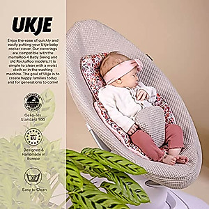 UKJE Liner Baby Rocker Cover - Compatible with 4moms MamaRoo 4 Old Model Before 2022 - Baby Swing Cover - Bouncer Cover - Made in EU - 100% Oeko-Tex Cotton - Cover Swing Bouncer - Taupe