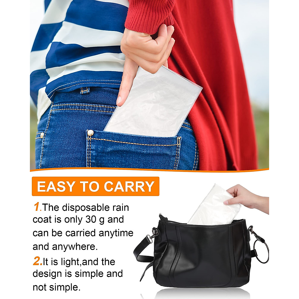 JaGely 120 Pack Disposable Rain Ponchos for Adults Bulk Emergency Travel Essential Family Pack Operation Raincoat with Hood(Clear)