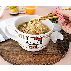 Toynk Sanrio Hello Kitty x Nissin Cup Noodles 24-Ounce Ceramic Soup Mug | Bowl For Ice Cream, Cereal, Oatmeal | Large Coffee Cup For Espresso, Caffeine, Beverage | Cute Home & Kitchen Essentials