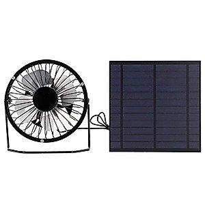 Solar Panel Solar Cell with Fan 5W, 6V PV System Solar Solar Panel for greenhouses, kennels, Trailers, RVs