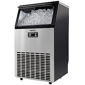 EUHOMY Commercial Ice Maker Machine - 99lbs Daily Production, 33lbs Ice Storage, Stainless Steel Freestanding & Under Counter Ice Maker, Ideal Ice Maker for Home/Bar/Restaurant/Outdoor Activities