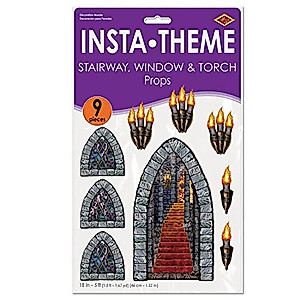 Stairway, Window & Torch Props Party Accessory (1 count) (9/Pkg)