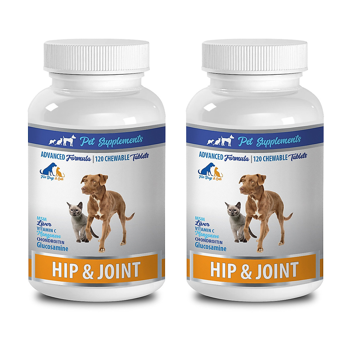 cat Joint Supplements - PET Hip and Joint Care - for Cats and Dogs - Healthy Choice - Chewy Treat - chondroitin Cats - 2 Bottle (240 Chews)