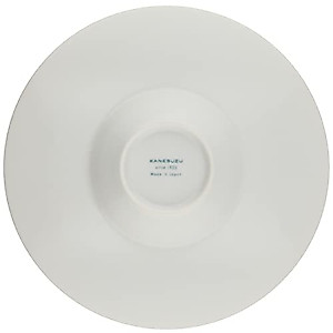 Kanesu Ceramics 50100802 Pasta Plate, White, Wide Rim, 7.9 inches (20 cm), Flat Soup Plate, Made in Japan, Pack of 2