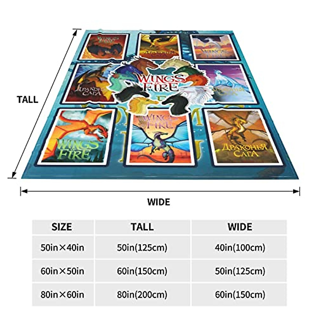 Qunan Wings of Dragon Fire Blankets Ultra-Soft Micro Fleece Throw Blankets All-Season Warm Fuzzy Lightweight Blanket for Sofa Bed 50''X40'', Black8