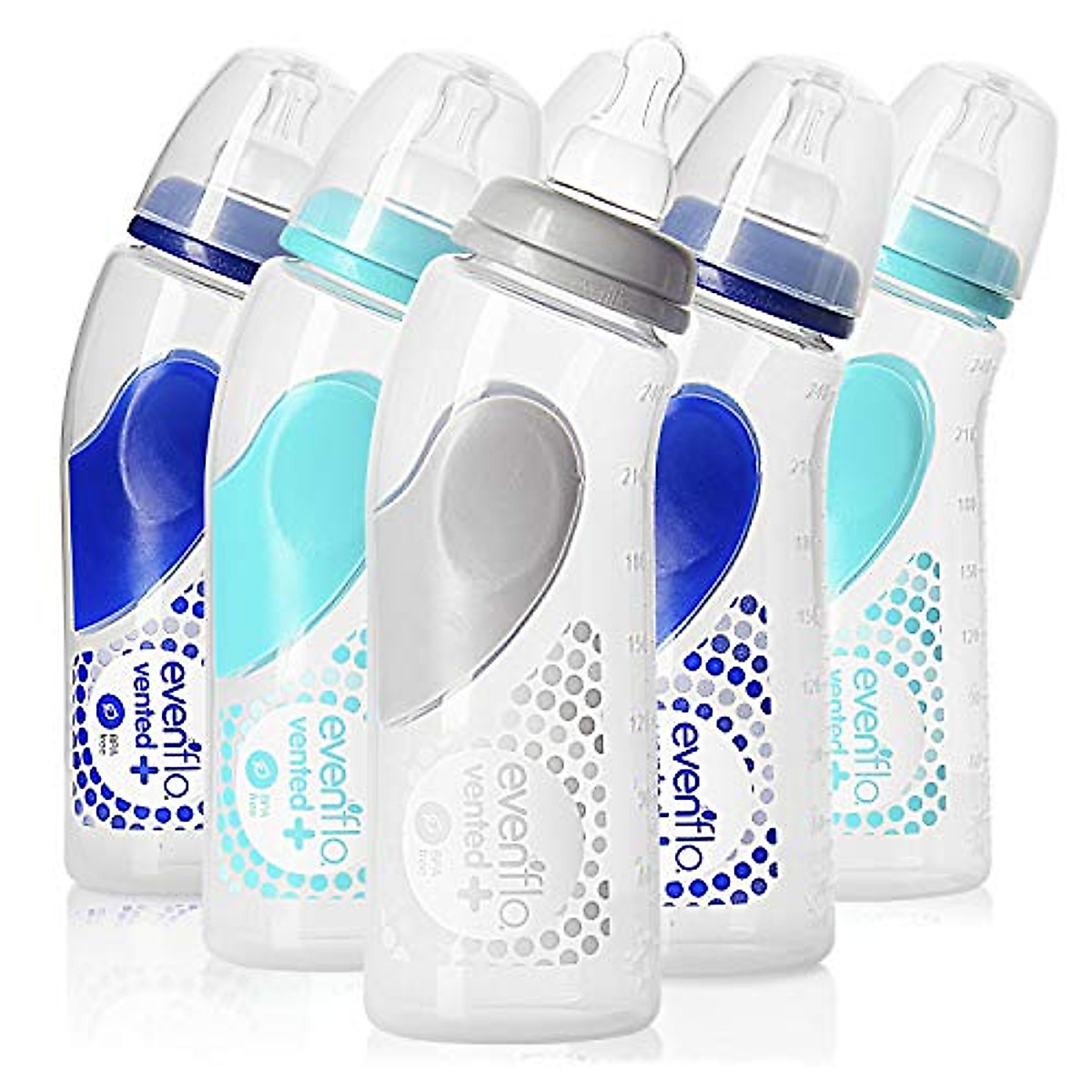 Evenflo Feeding Advanced Angled Vented Bottles, 9 Ounce (Pack of 6)