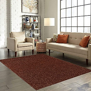 Home Queen Solid Color Custom Size Runner Area Rug Chocolate, 4' x 8', Stain Resistant, Living Room, Pet-Friendly and Stylish, Machine-Made, Wedding Occasions