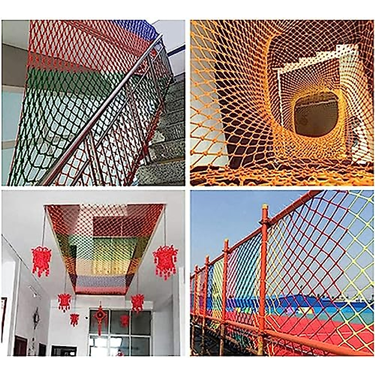 EkiDaz HXRW Rope Net Outdoor Climbing Net Safety Protective Net Colorful Climbing Cargo Net Kids Pet Protection Fence Decoration Playground Sets for Backyards (Size : 1 * 1m(3.3 * 3.3ft))