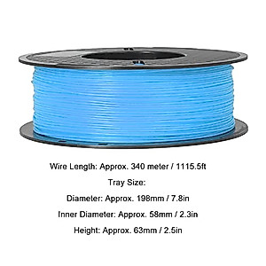 1.75mm PLA Print Filament, Smokeless Strong Toughness Low Shrinkage Consumables High Accuracy 1kg Spool 3D Printer Filament for Industrial Devices(Sky Blue)