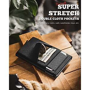 DUGRAFT Minimalist Card Wallet for Men, Slim Wallet Card Holder Pop Up Wallet with Money Front Pocket RFID Blocking Metal Credit Card Case for Men, Small Smart Wallet (Black)