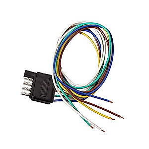 Oyviny 5 Way Flat Trailer Wiring Harness Plug with 22 inch Wire Lead Trailer End Durable 5 Pin Male Connector Trailer Light Wiring Harness Extension for Trailer RV Boat Color-Coded Waterproof