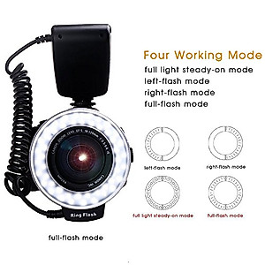 PLOTURE Flash Light with LCD Display Adapter Rings and Flash Diff-Users Works with Canon Nikon and Other DSLR Cameras