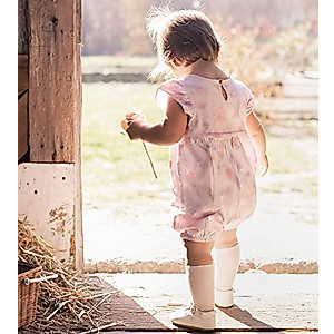 Burt's Bees Baby baby girls Socks, Set of 3 Cable Knit Knee-high Organic Cotton Stockings Socks, Multi, Months US