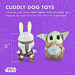 STAR WARS 2PC Easter 6" Mandalorian & Grogu Squeaker Pet Toys |Set of Two Plush Squeaker Easter Pet Toys | Pair Toys for Dogs Easter Stuffed Mandalorian & The Chil