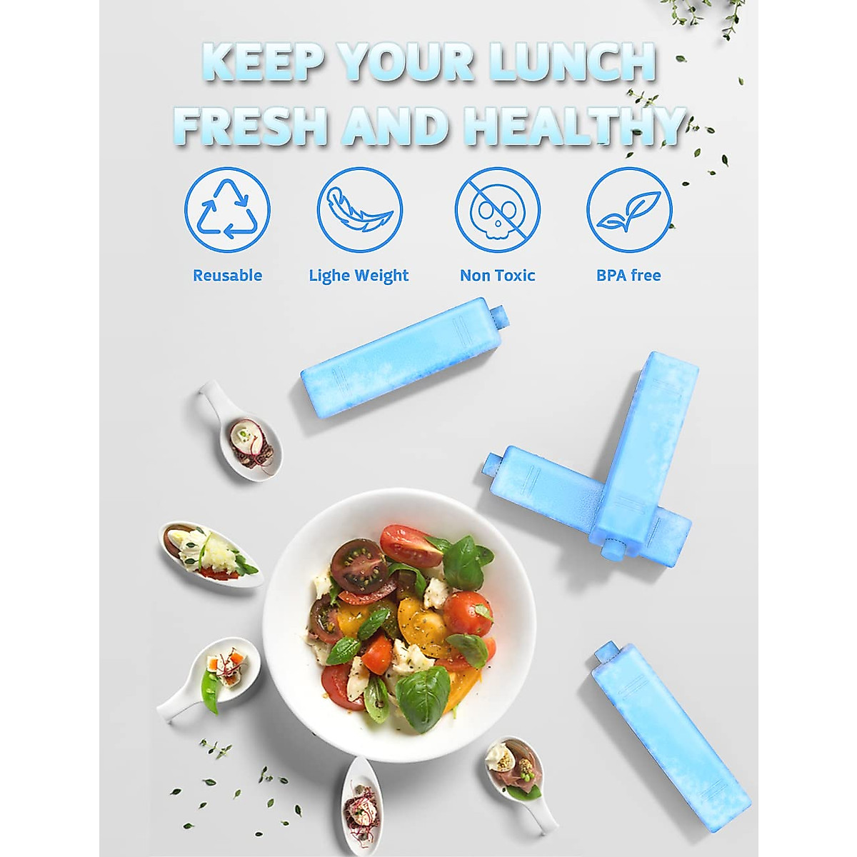 SEEPER Ice Packs for Coolers, Materials Eco-Friendly, Reusable Long Lasting Freezer Packs for Lunch Bags/Boxes, Air Cooler, Food Preservation, Medical Emergencies, Transport, First Aid Sprains