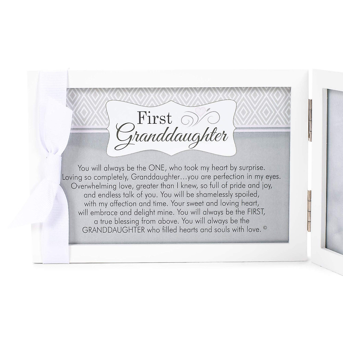 The Grandparent Gift Company- 4 x 6 Double Hinged Table or Shelf Frame-“First Granddaughter” - Baby Reveal or Baby Shower