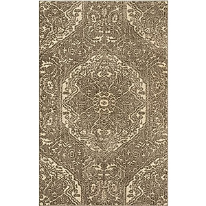 Mohawk Home Francesca Ornamental Medallion Sand 5' x 8' Shag Area Rug Perfect for Living Room, Dining Room, Office