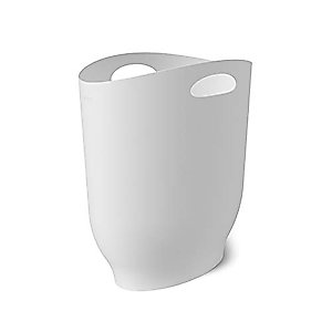 Umbra Harlo, 2.4 Gallon, White Sleek & Stylish Bathroom Trash Can, Small Garbage Bin Wastebasket for Narrow Spaces at Home or Office, 2-1/2 Gallon Capacity, 2.3 - 1012181-660