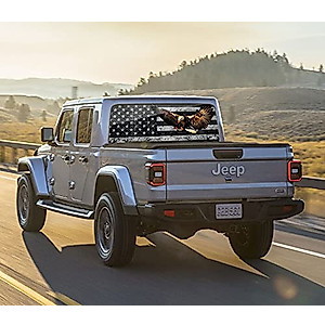 GadgetsTalk 4th of July Decorations, American Eagle Flag Decal, Patriotic Decor, 65"x20" Car Rear Window Decals for Trucks, Window Decals for Cars, Vehicles, Truck, Car Decals, Truck Accessories