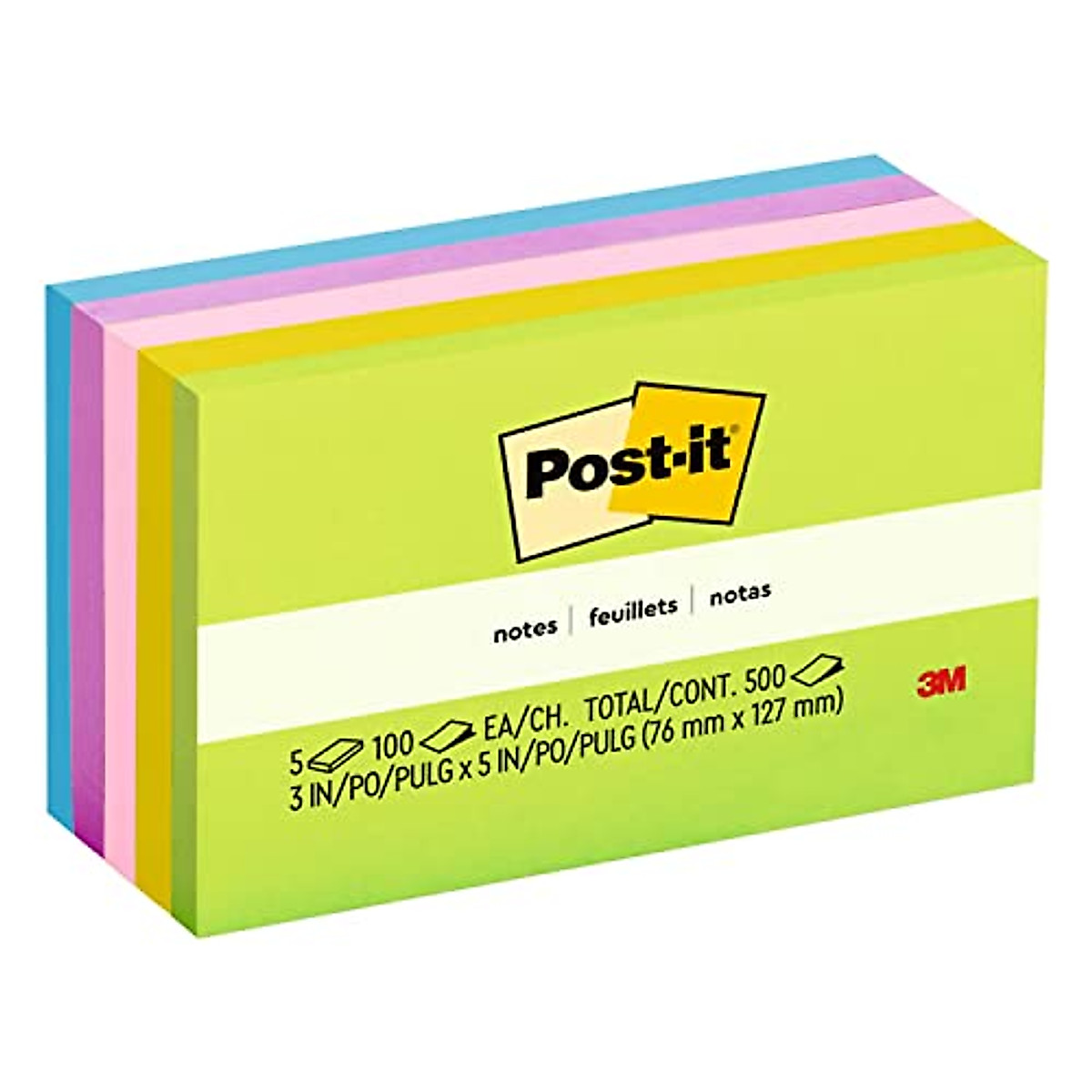 Post-it Pop-up Notes, 3x3 in, 5 Pads, America's #1 Favorite Sticky Notes, Floral Fantasy Collection, Bold Colors, Clean Removal, Recyclable (R330-AN)