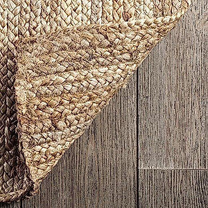 Art Avenue Hand Woven Farmhouse Jute Area Rug, Natural Jute Handmade Area Rug Bedding Jute Rug for Bedroom Living Room, (4' X 6')