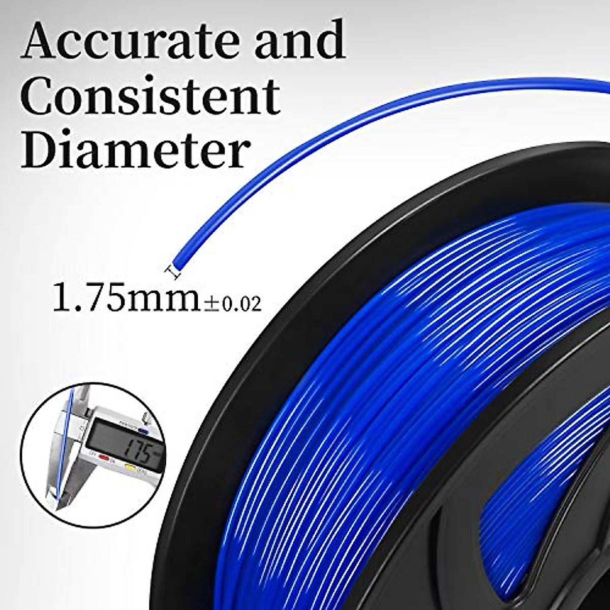 UNIDO PETG Filament for 3D Printer Blue, 1.75mm 1kg Spool (2.2lbs), Dimensional Accuracy +/- 0.02 mm, Clog-Free/Bubble-Free/Tangle-Free 3D Printing Filament for for Models, Toys, Gifts