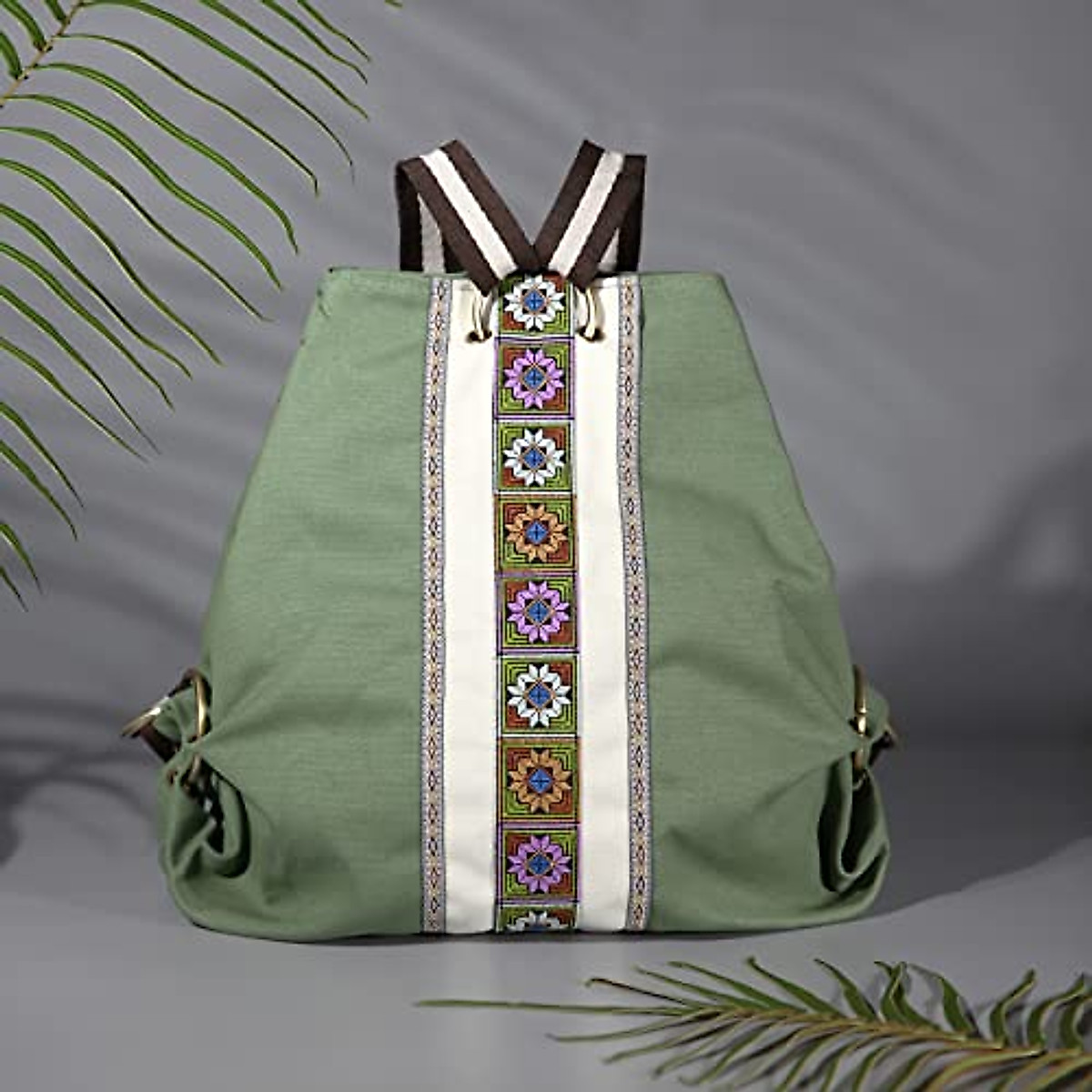 Women Canvas Backpack Daypack Casual Shoulder Bag, Vintage Heavy-duty Anti-theft Travel Backpack