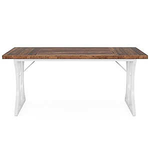 LITTLE TREE 63 “ Dx31“W x 30“ H Executive Desk, Farmhouse Large Computer Home Office Desk, Small Conference Room Table for 4-6 Person